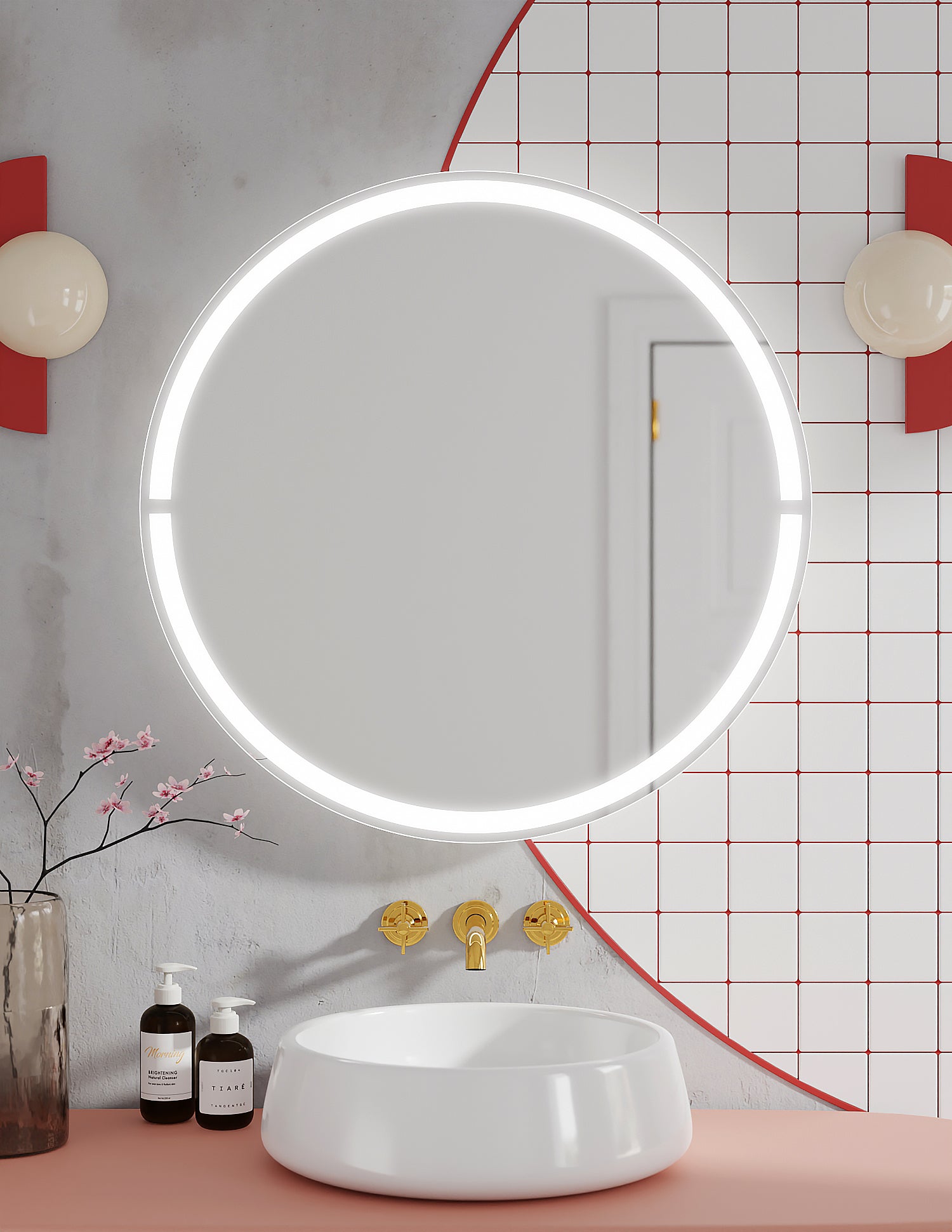 Round pull out mirrors with LED frame– Miior 7