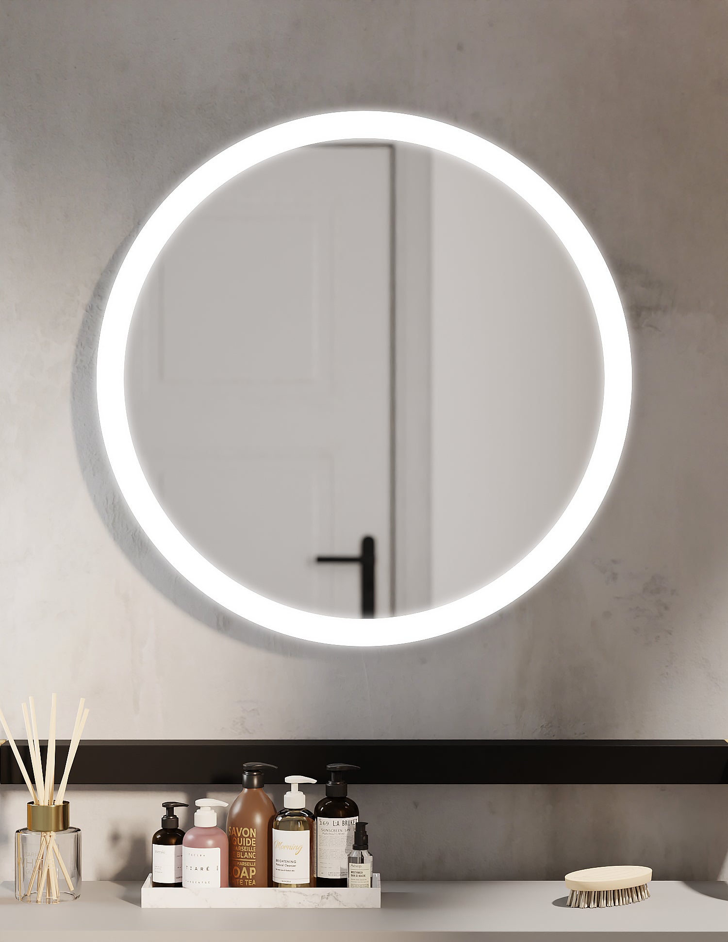 Round pull out mirrors with LED frame– Miior 7